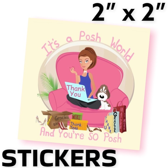 Mailers And More | Office | 20 2x2 Inch Square Stickers Easy Peel Posh ...